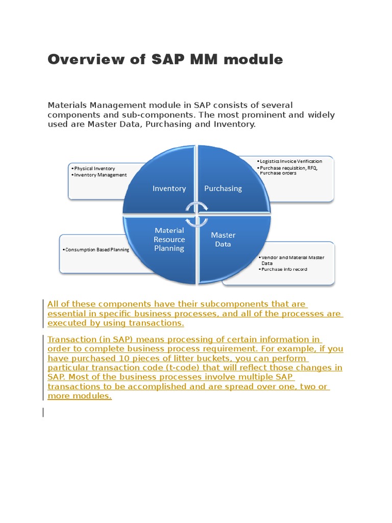1.overview of SAP MM Module | PDF