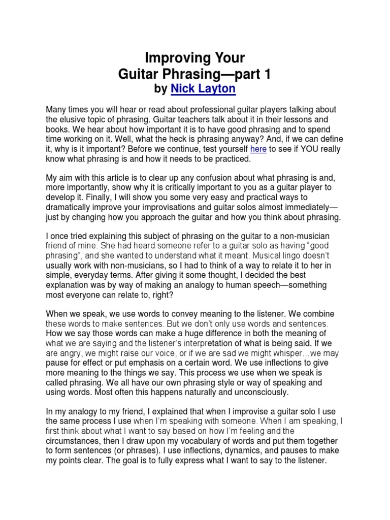 Improving Your Phrasing | PDF | Speech | Singing