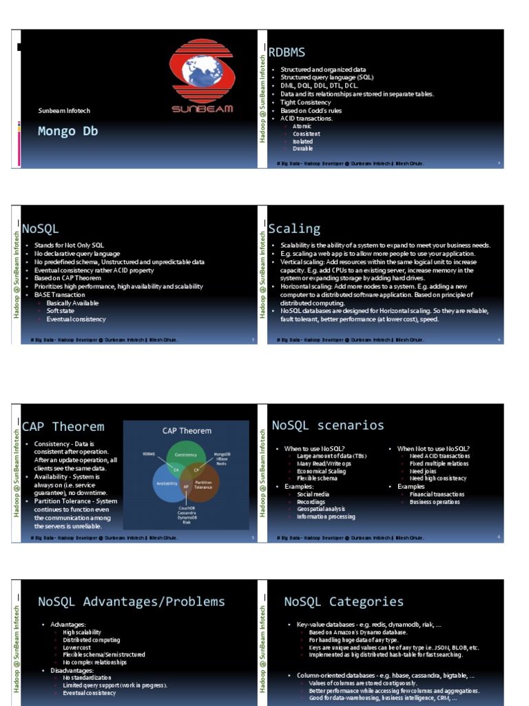 RDBMS: Atomic Consistent Isolated Durable | PDF | No Sql | Map Reduce