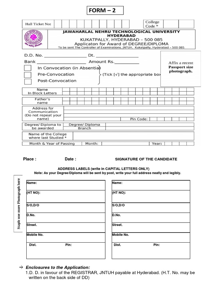 Form - 2: Place: Date | PDF