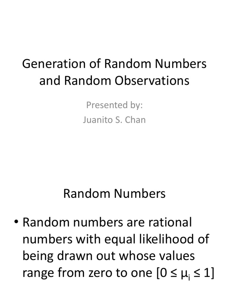 Generation of Random Numbers and Random Observations | PDF | Randomness | Discrete Mathematics