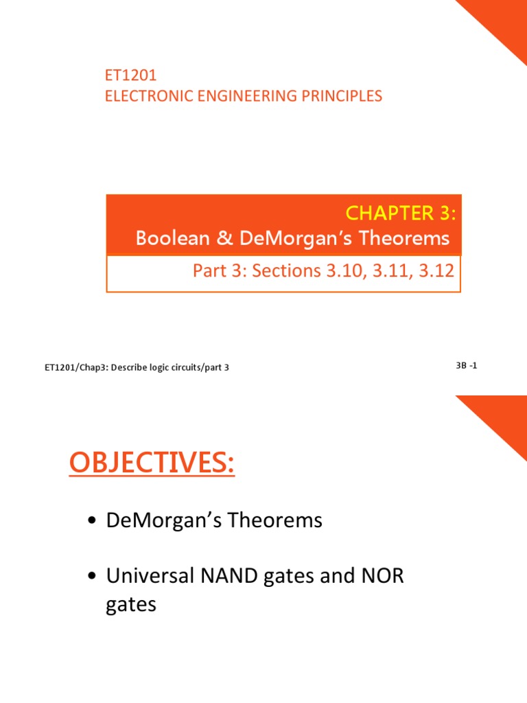 3B - Chap3 - Part3 Boolean - DeMorgan's - 3 - 10 - v2 PDF | Download ...
