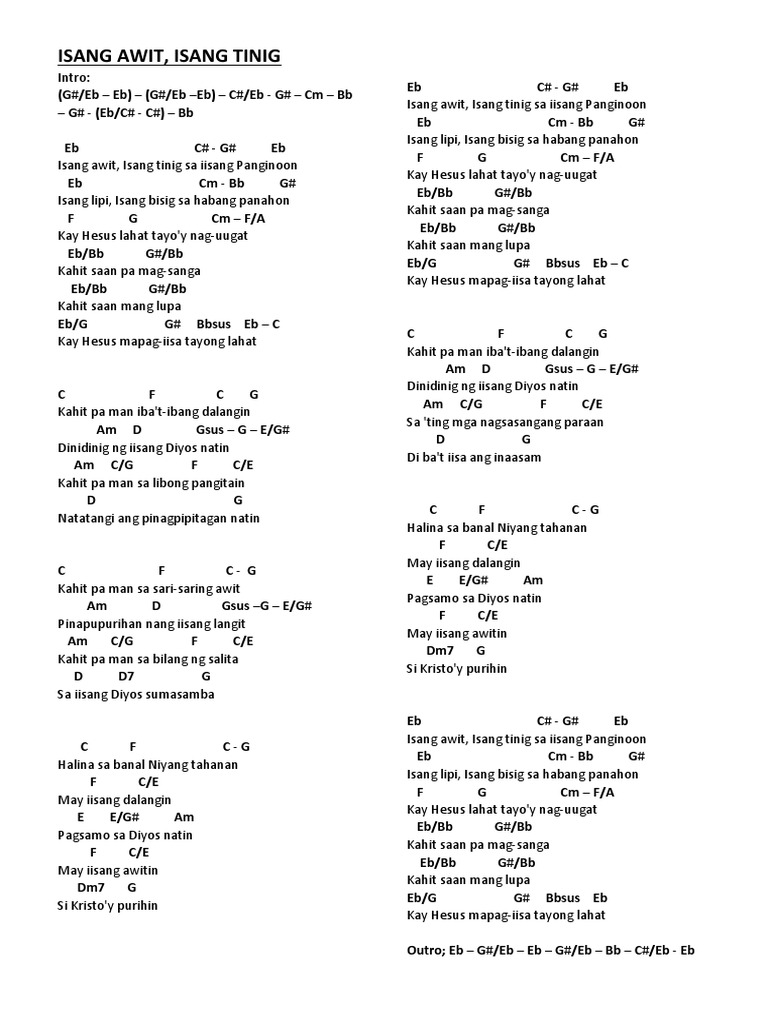 Isang Awit Isang Tinig | PDF