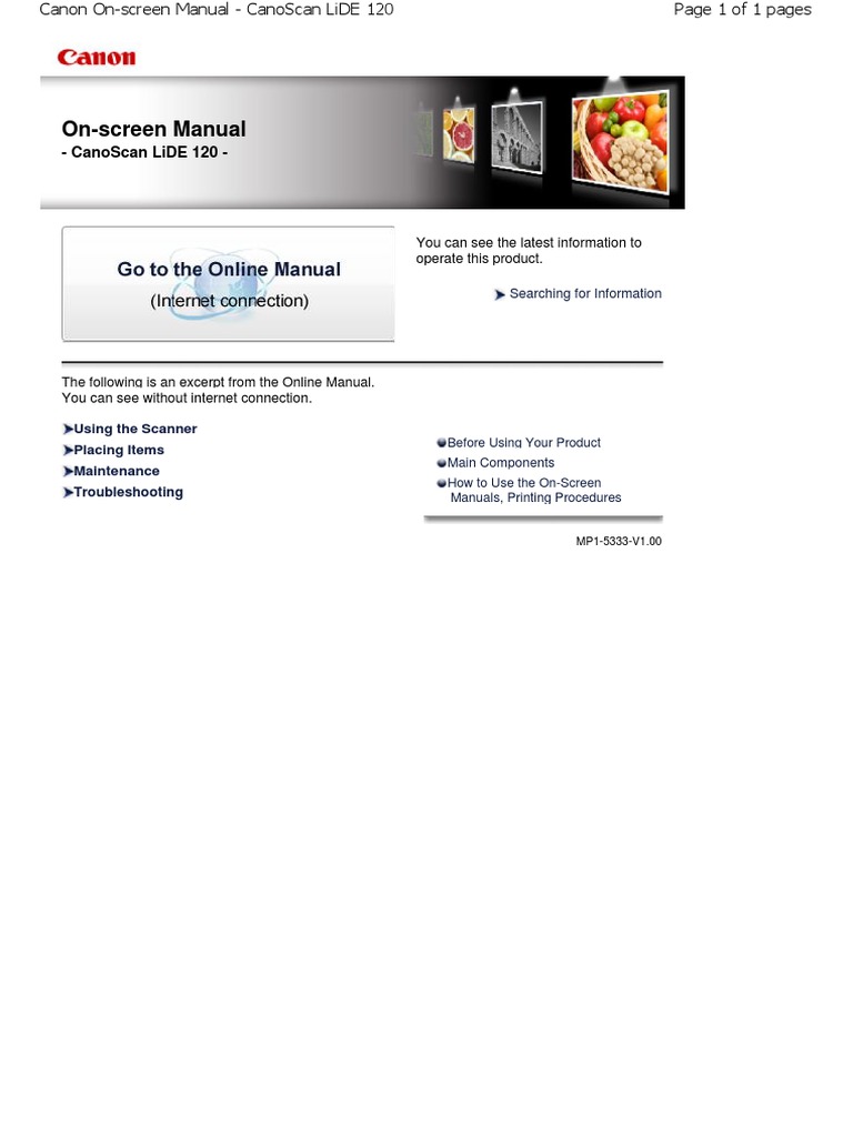 Canon On-Screen Manual - CanoScan LiDE 120 | PDF