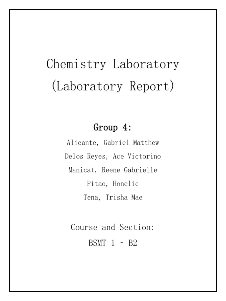 Chemistry Laboratory (Laboratory Report) : Group 4 | PDF | Observational Error | Density