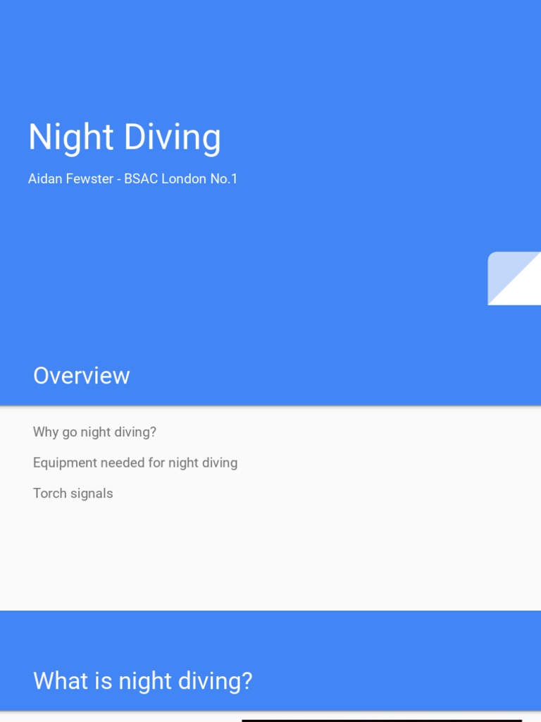 Night Diving Essentials and Signals | PDF