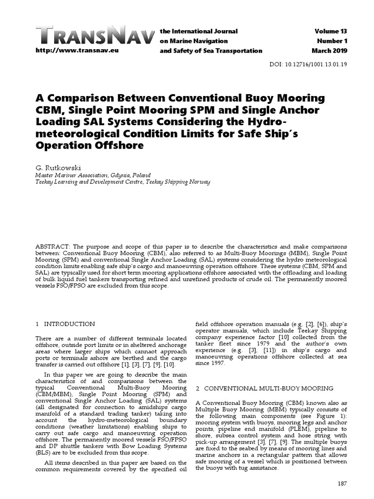 A Comparison Transnav 1 2019 | PDF | Water Transport | Transport