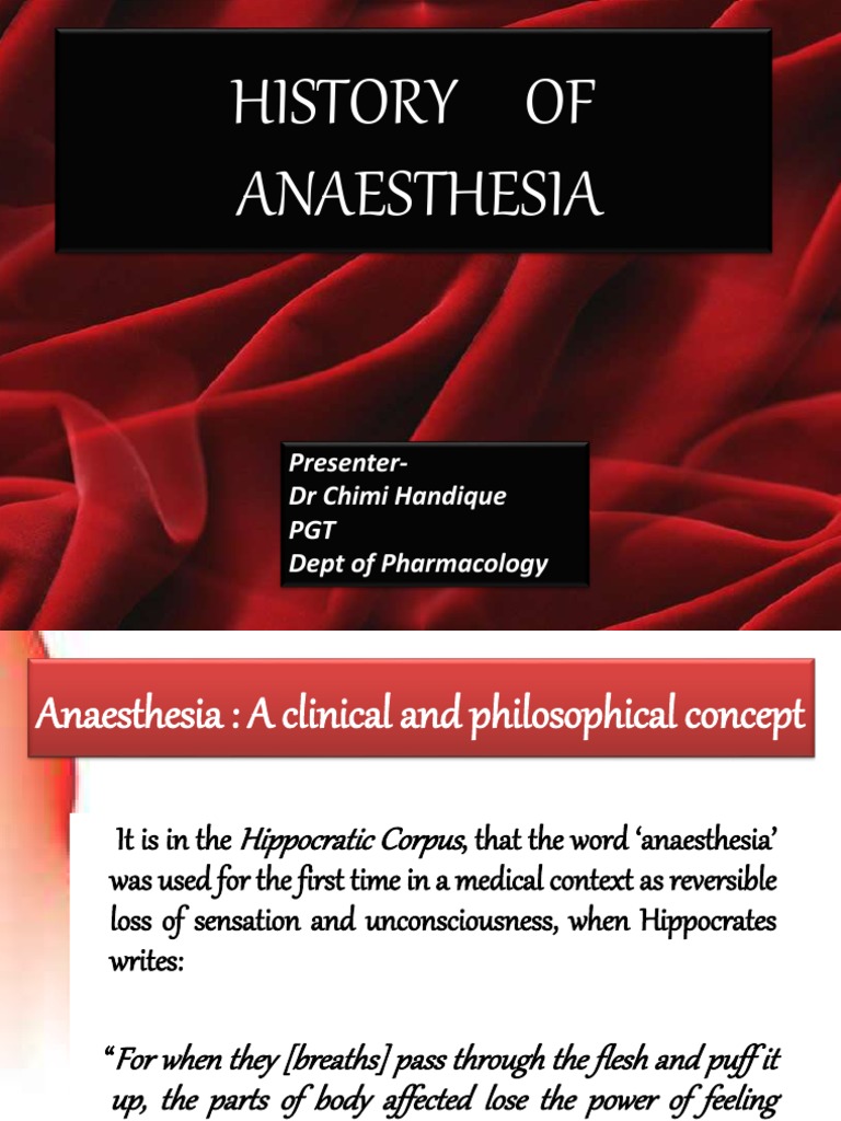 A History of Anaesthesia: From Antiquity to the 21st Century | PDF ...