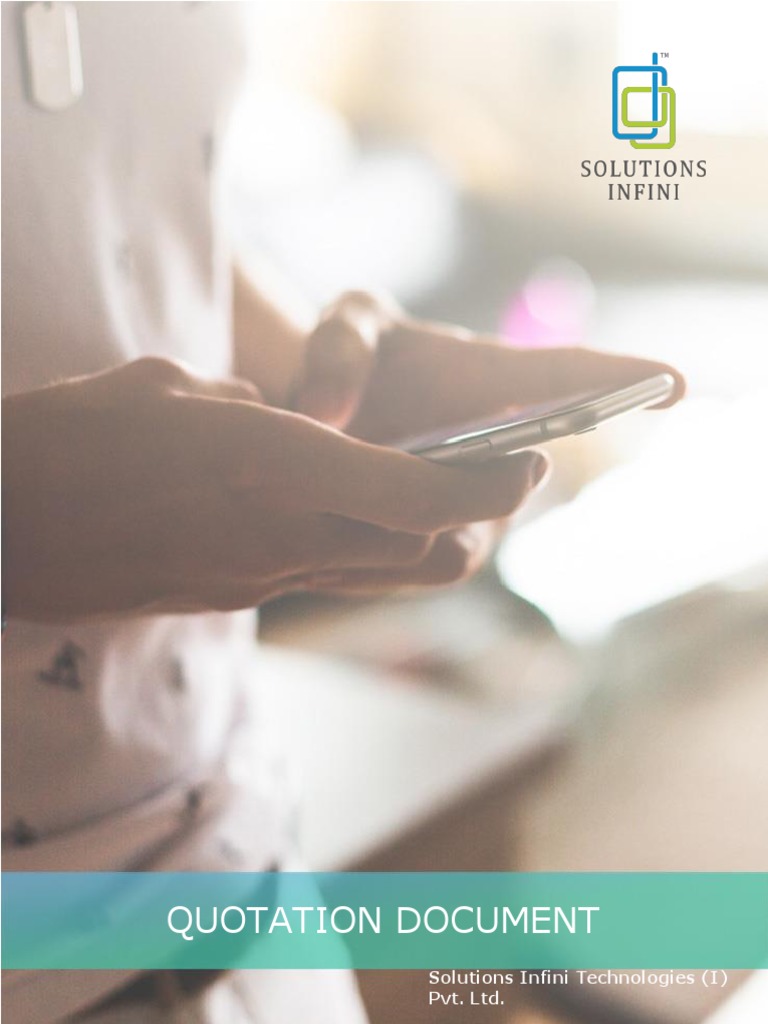 Quotation Document: Solutions Infini Technologies (I) Pvt. LTD | PDF ...