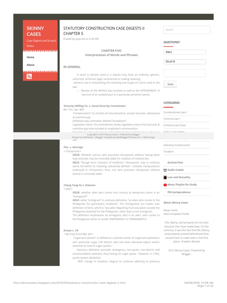 Statcon Chapter 5 Cases PDF | PDF | Initiative | Statutory Interpretation