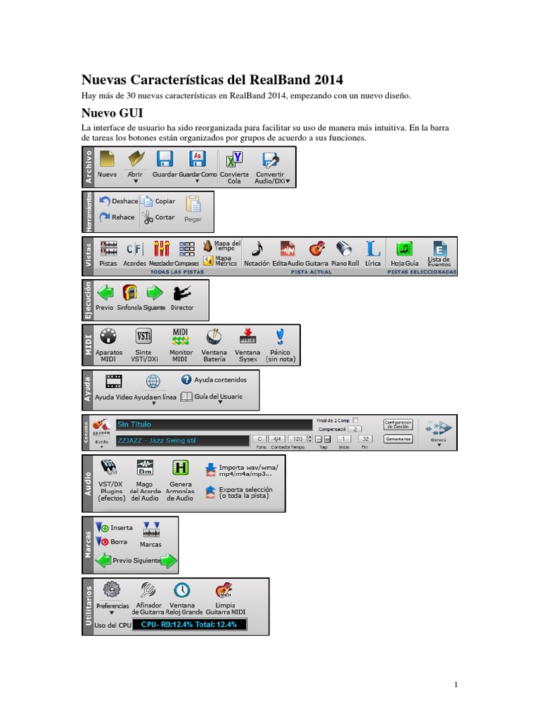 RealBand 2014 New Features Guide ES PDF | PDF | Ventana (informática ...