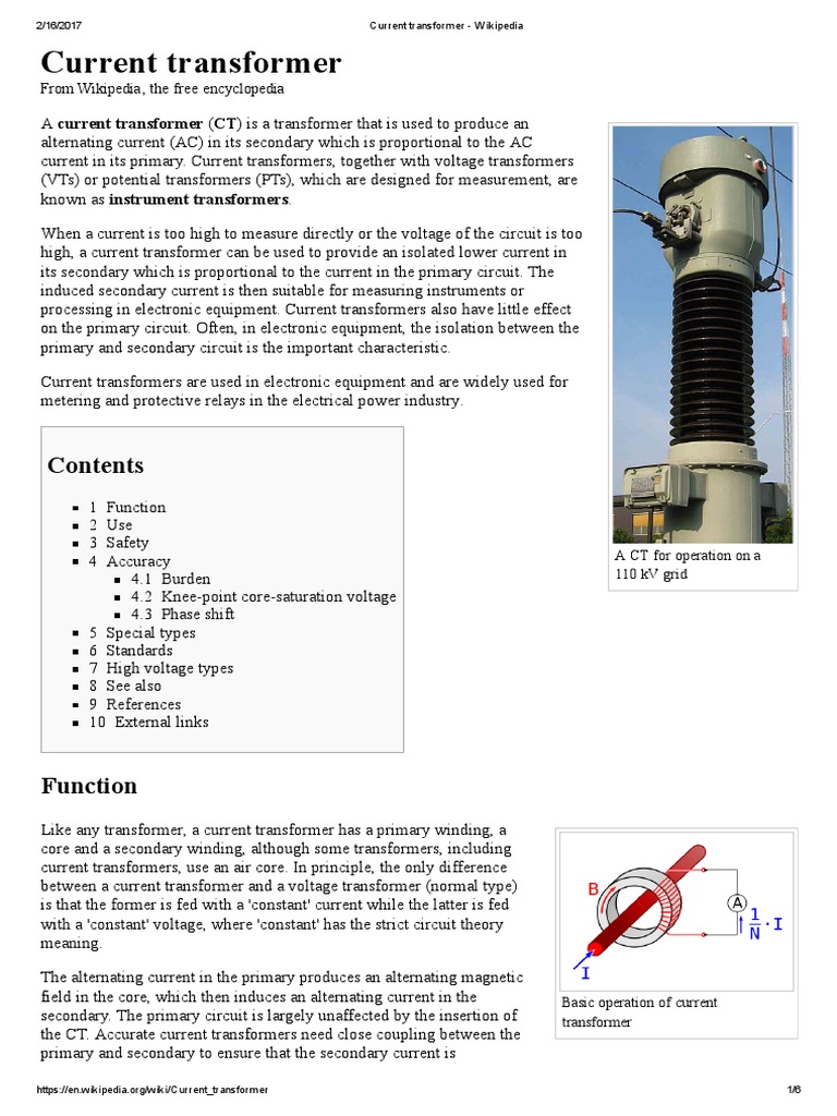 Current Transformer | PDF | Transformer | Electrical Equipment