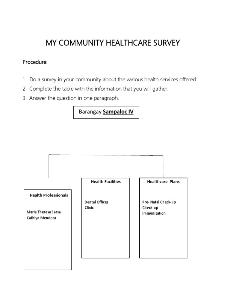 My Community Healthcare Survey | PDF | Patient | Health Care