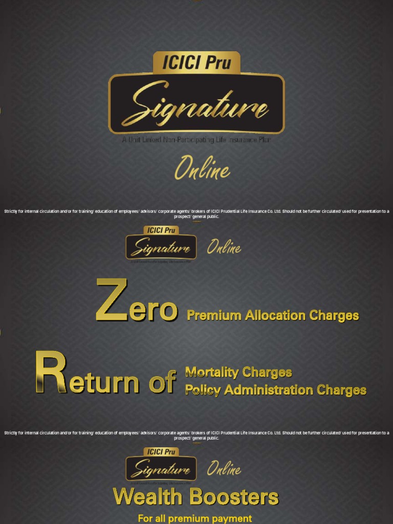 ICICI Prudential Signature Plan Overview | PDF | Life Insurance ...