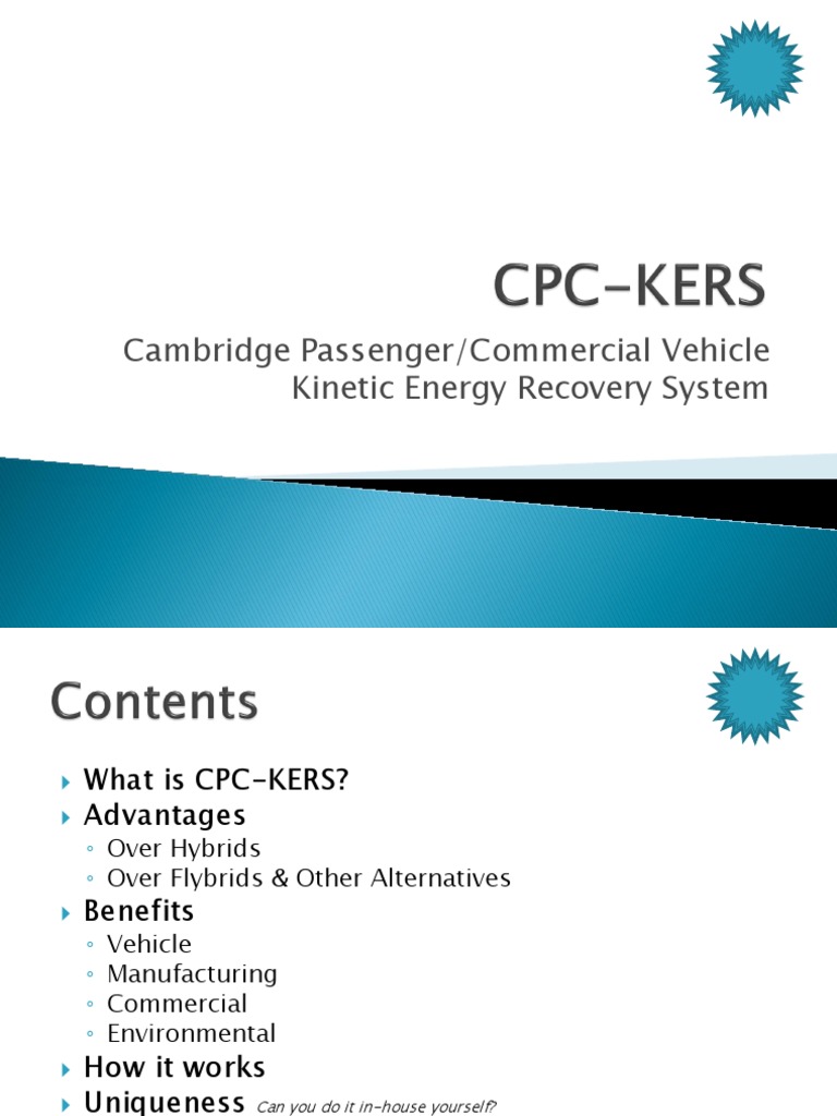 CPC Kers | PDF | Hybrid Vehicle | Transmission (Mechanics)