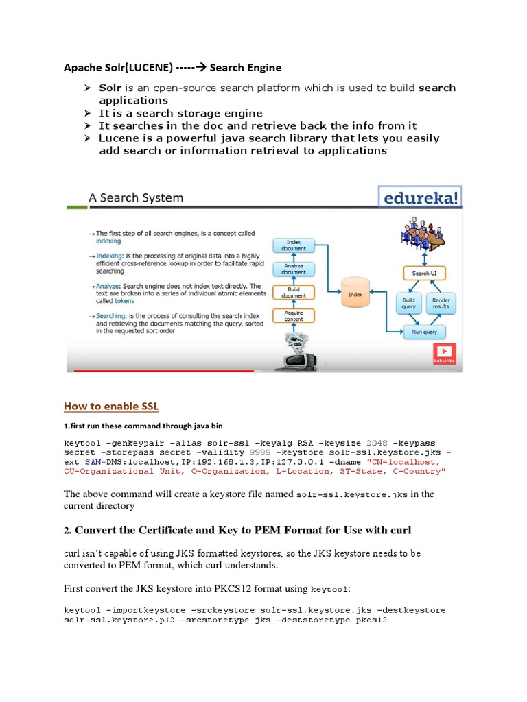 Enable SSL in Apache Solr Guide | PDF | Transport Layer Security | Public Key Certificate