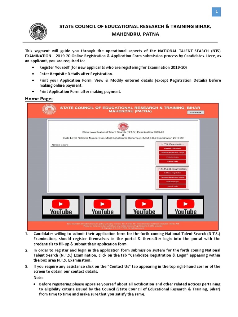 User Manual For Candidate Registration & Submission of Online Application Form in NTS Exam 2019 ...