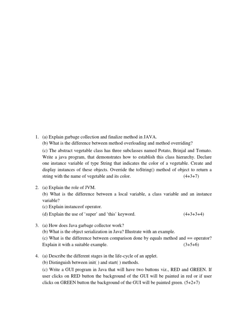 Java Programming Question Pdf Method Computer Programming Class