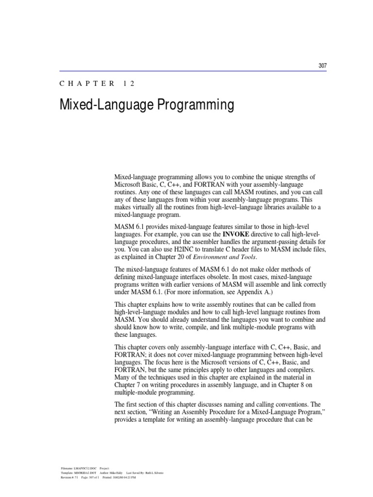 Mixed-Language Programming | PDF | Array Data Structure | Parameter (Computer Programming)