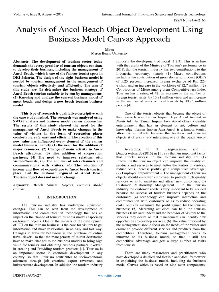 Analysis of Ancol Beach Object Development Using Business Model Canvas ...