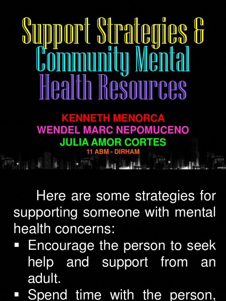 Community Mental Health Support Strategies | PDF | Psychotherapy ...