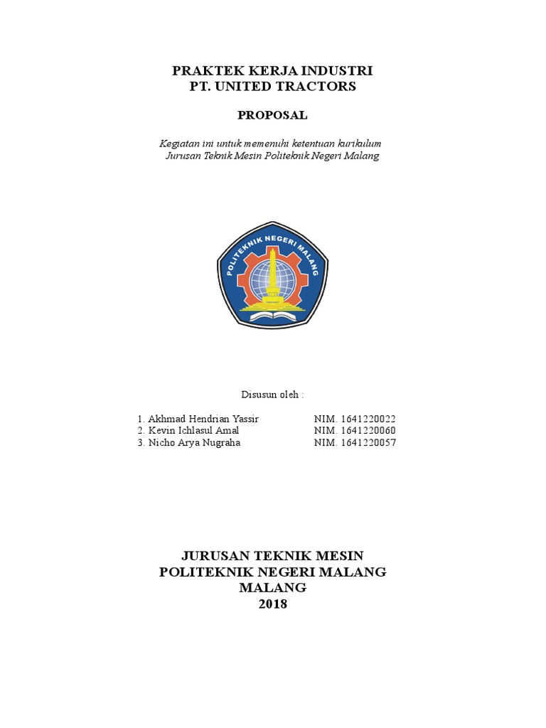 Proposal PKL Pt. United Tractors | PDF | Bisnis | Teknologi & Rekayasa