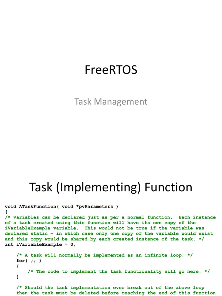 FreeRTOS - Tasks | PDF | Scheduling (Computing) | Subroutine