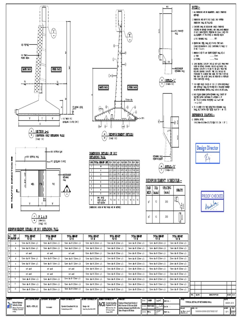 Retaining Wall For All Height With Reinforcement | PDF | Structural ...