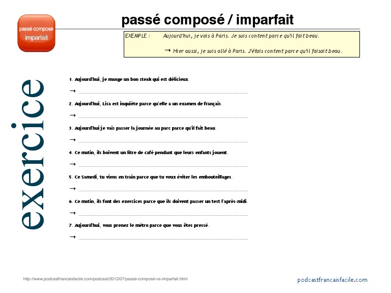 Passe Compose Imparfait Exercice | PDF | Échecs | Théorie (échecs)