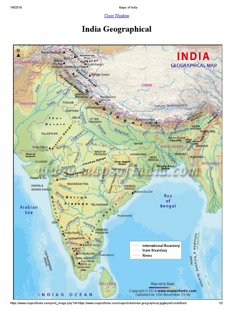 India Geographical MAP | PDF