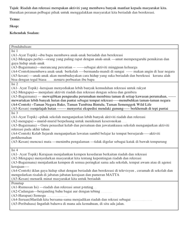 Riadah Dan Rekreasi (Langkah) | PDF