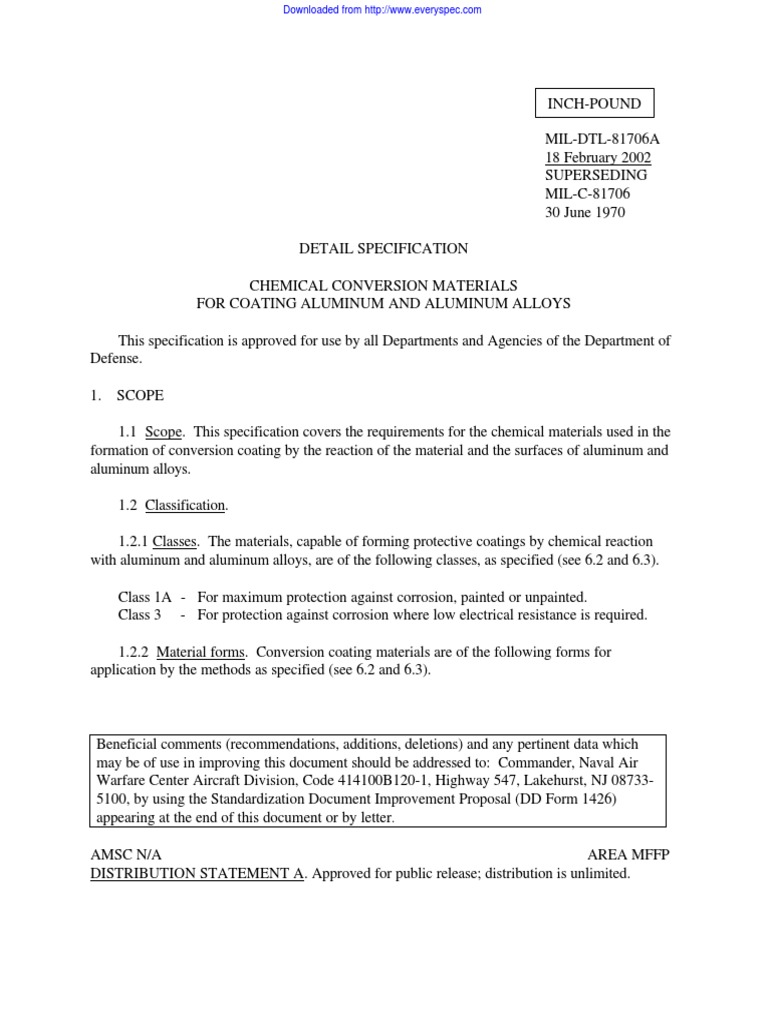 Mil DTL 81706a | PDF | Corrosion | Specification (Technical Standard)