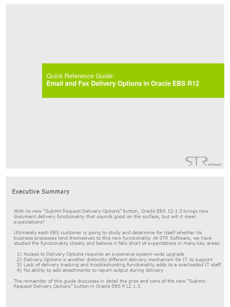 Oracle EBS R12 Email & Fax Options Guide | PDF | File Transfer Protocol ...
