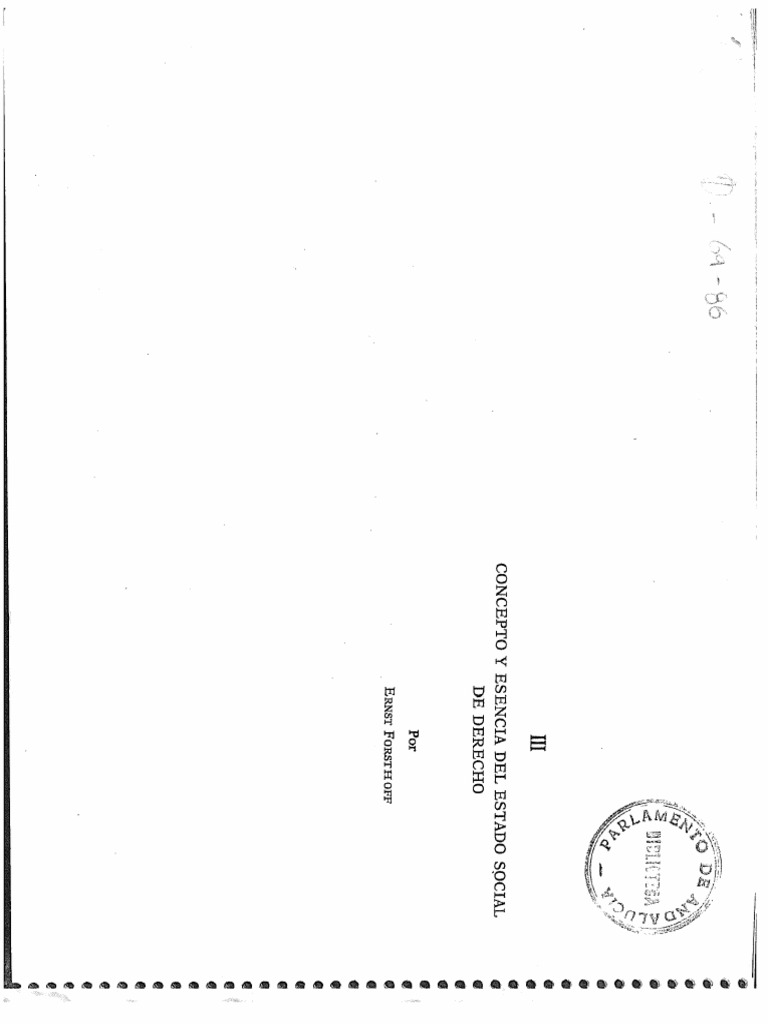 Concepto y Esencia Del Estado Social de Derecho Ernst Forsthoff | PDF