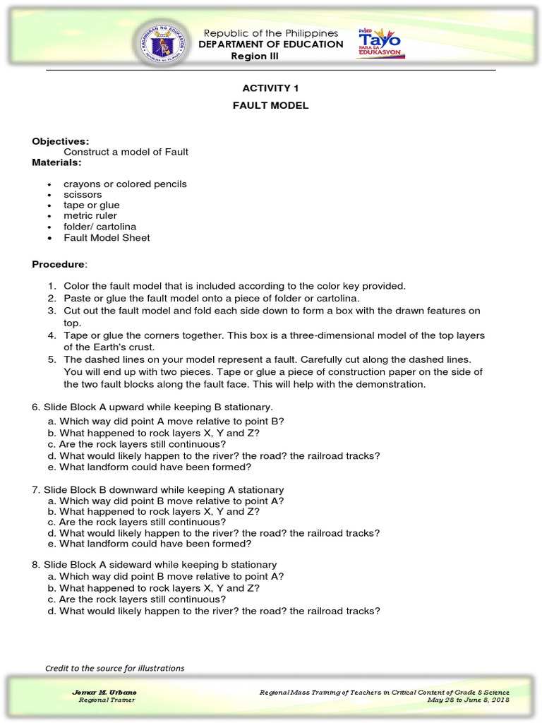 Fault Model Activities | PDF | Earthquakes | Waves