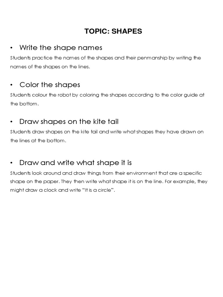 Shapes Worksheet | PDF