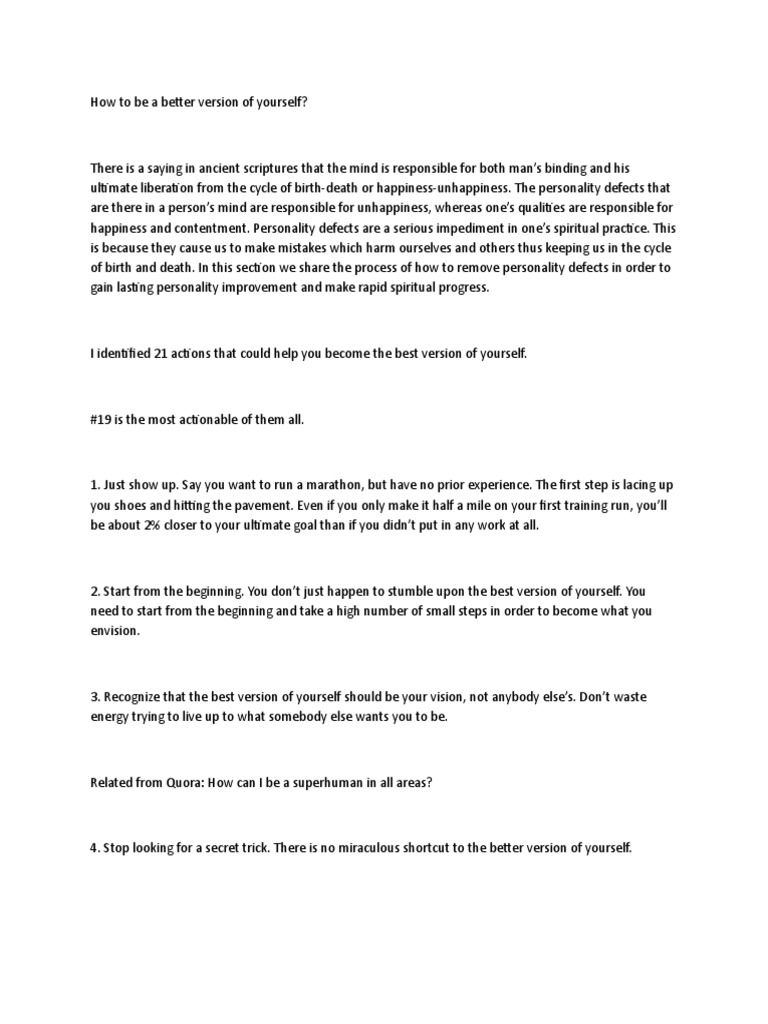 Steps to Becoming Your Best Self | PDF | Career & Growth | Self-Improvement