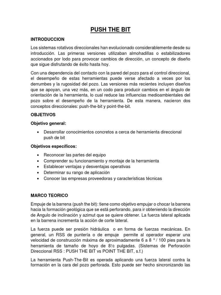 Push The Bit Finish | PDF | Herramientas | Fuerza