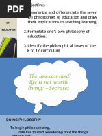 Relationship Between Philosophy and Curriculum | PDF