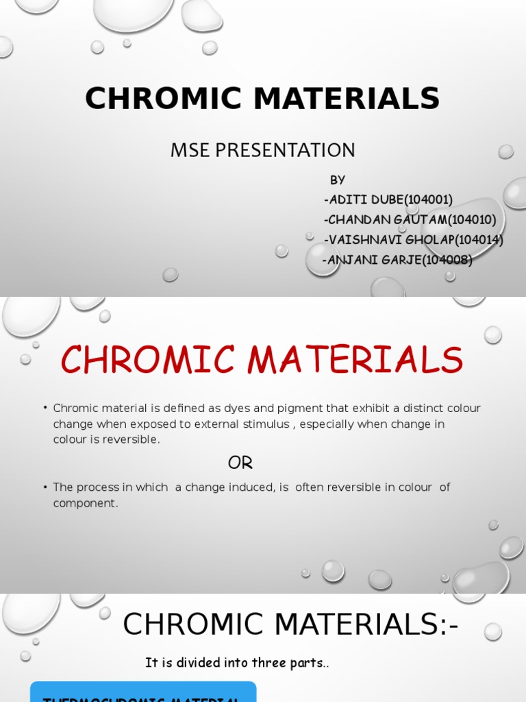 Chromic Materials | PDF