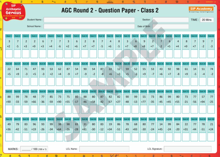 AGC Round2 Question Paper Class 2 | PDF