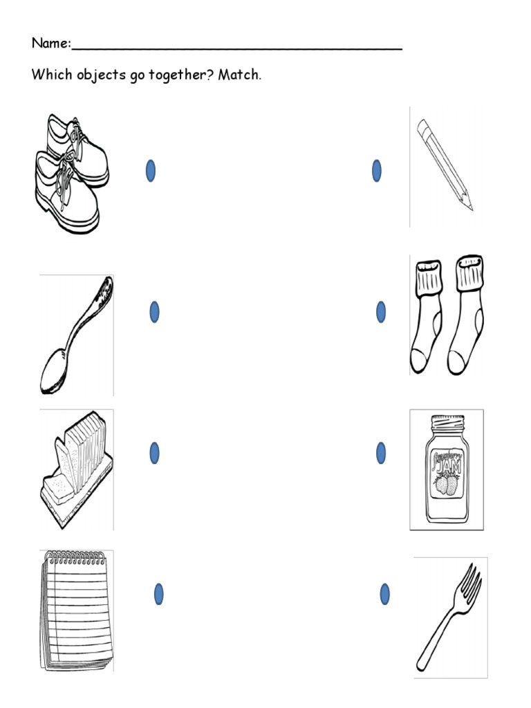 Name: - Which Objects Go Together? Match | PDF