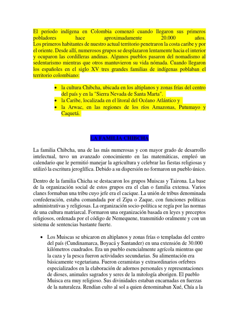 Periodo Indígena en Colombia: Culturas y Sociedades | PDF | Colombia