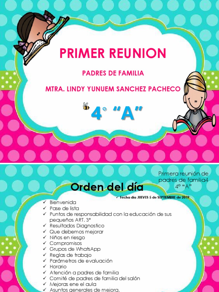 Primera Reunión de Padres de Familia | PDF | Aprendizaje | Educación ...