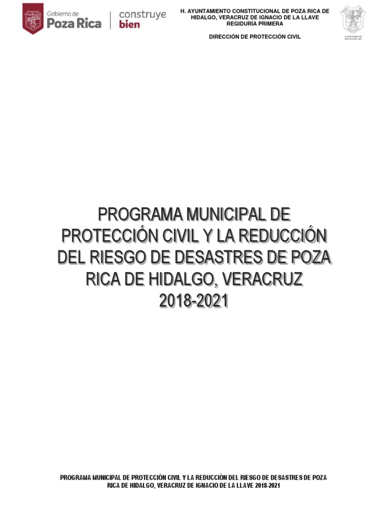 Programa Municipal de Proteccion Civil 2018-2021 | PDF | Planificación | México