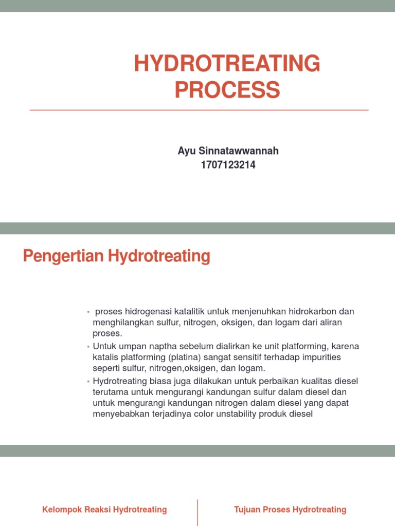 Hydrotreating Process | PDF