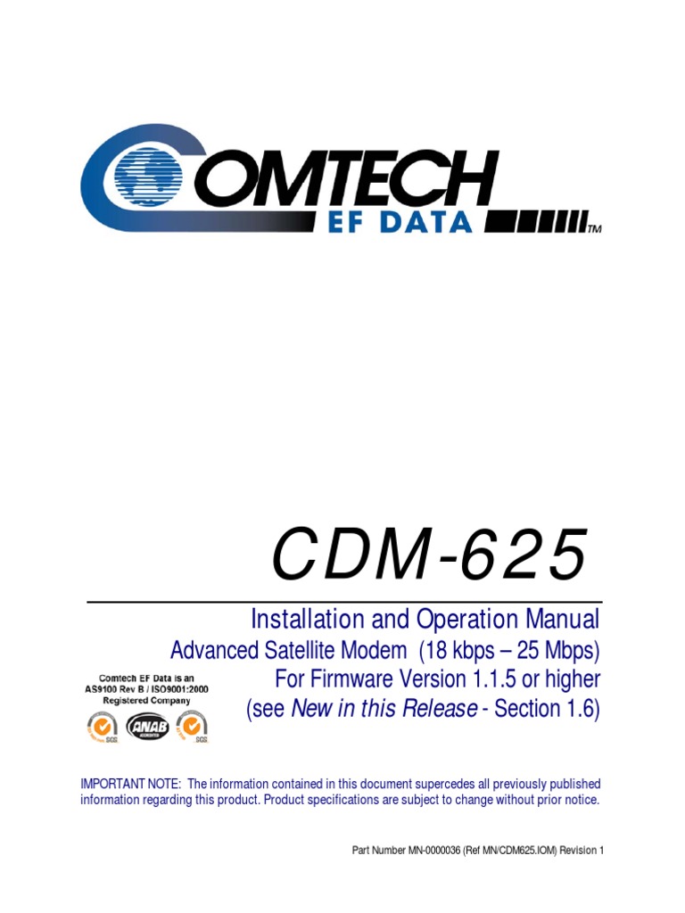 Manual CDM 625 | PDF | Low Density Parity Check Code | World Wide Web