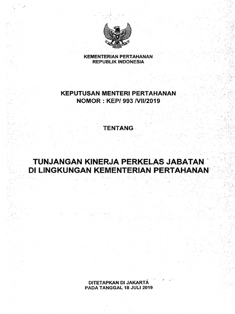Kep 993 2019 Tunkin Kemhan | PDF