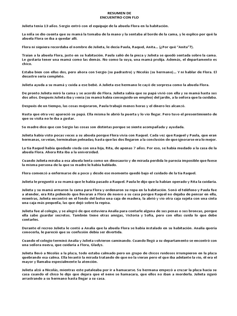 Encuentro Con Flo - Resumen | PDF | Naturaleza