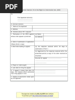 RTI Model Application Format For First Appeal PDF | PDF